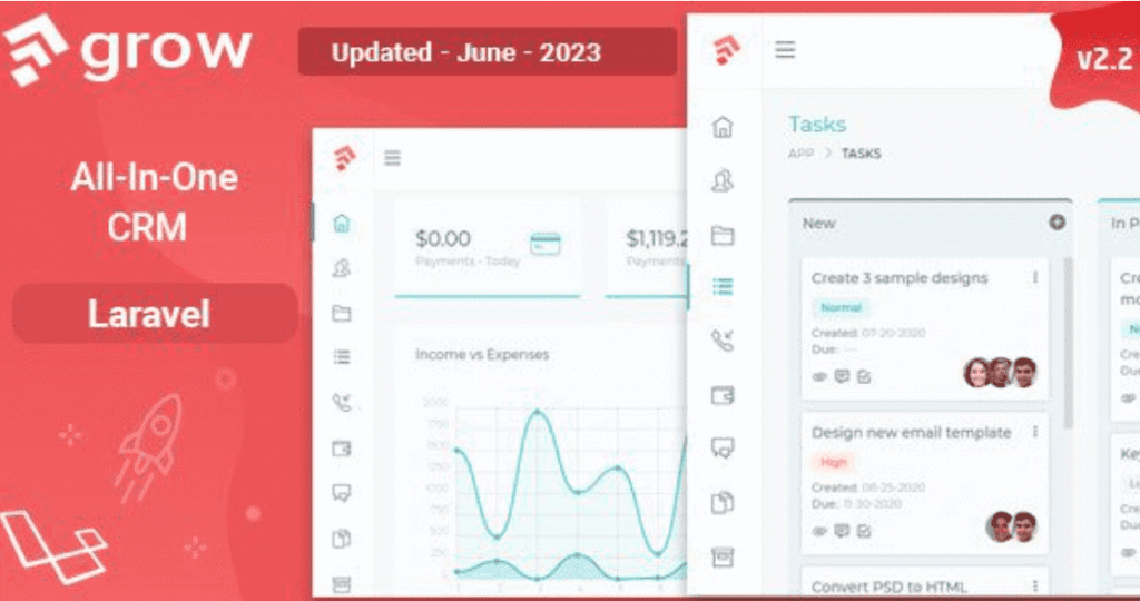 Grow CRM – Laravel Project Management – 2.8 – ZamPC | Fast And Simple Way