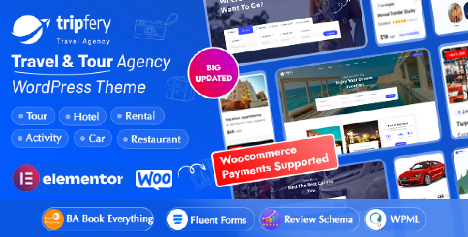 Tripfery v1.4.0 – Travel & Tour Booking WordPress Theme