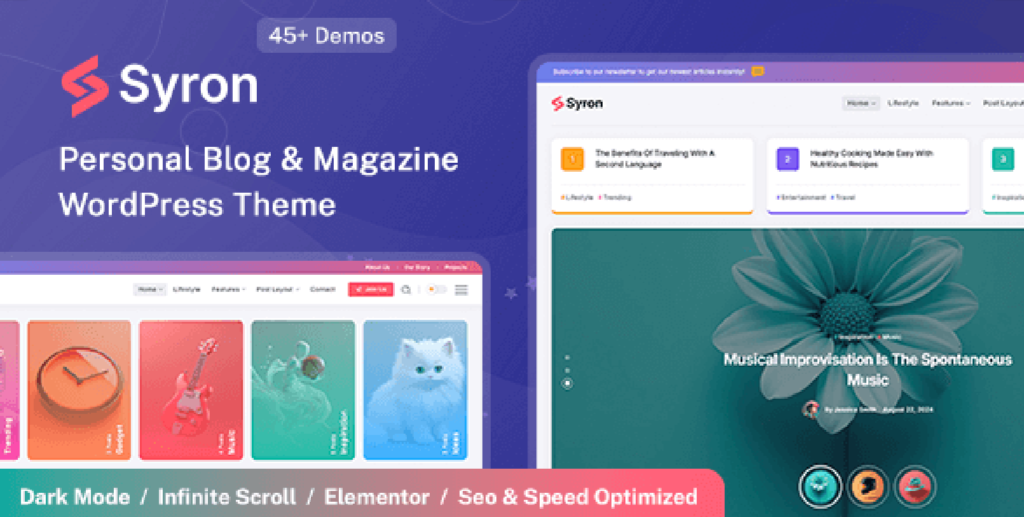 Syron v1.9 – Personal Blog & Magazine WordPress Theme